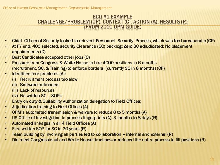 PPT - Guide to Writing Executive Core Qualifications (ECQs) PowerPoint ...