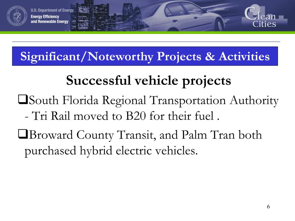 PPT - Florida Gold Coast Clean Cities Coalition Recent Accomplishments ...