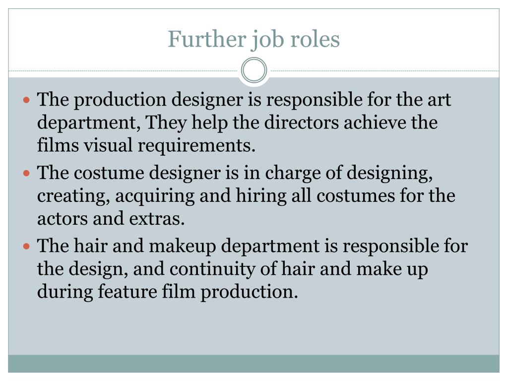 PPT - Production Roles in the film industry PowerPoint Presentation ...