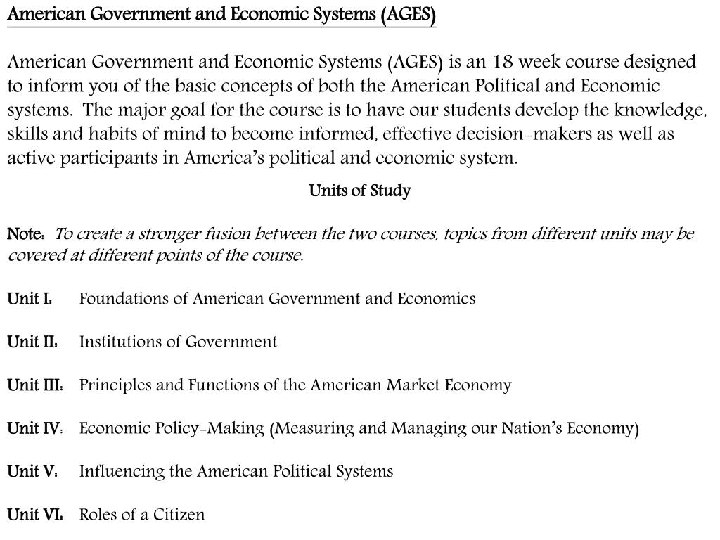 PPT - American Government and Economic Systems PowerPoint Presentation ...