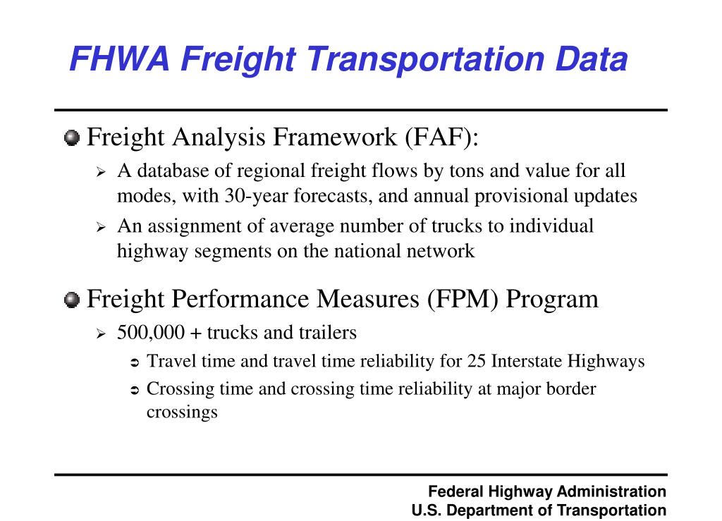 PPT - Freight Data - A Transportation Perspective September 2010 ...