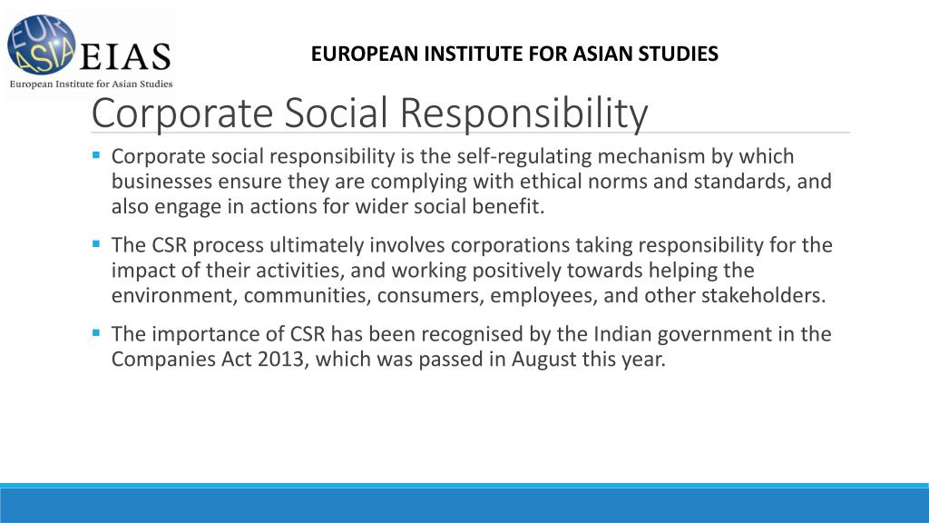 PPT - Corporate Social Responsibility (CSR) in India PowerPoint ...