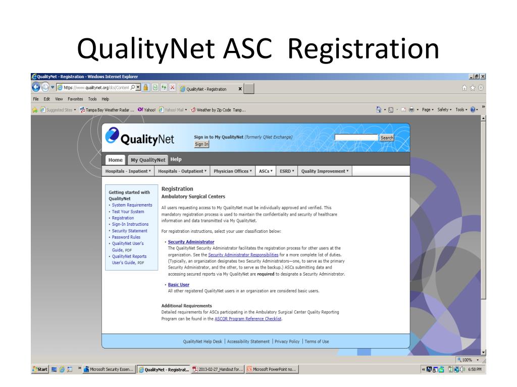 PPT CMS Quality Reporting For ASCs PowerPoint Presentation Free