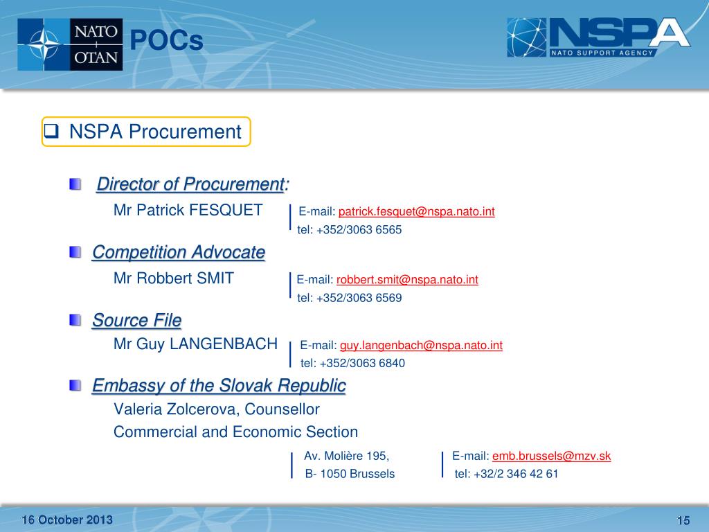 PPT - NATO Support Agency (NSPA) “ We are (Smart) Support … one year on ...