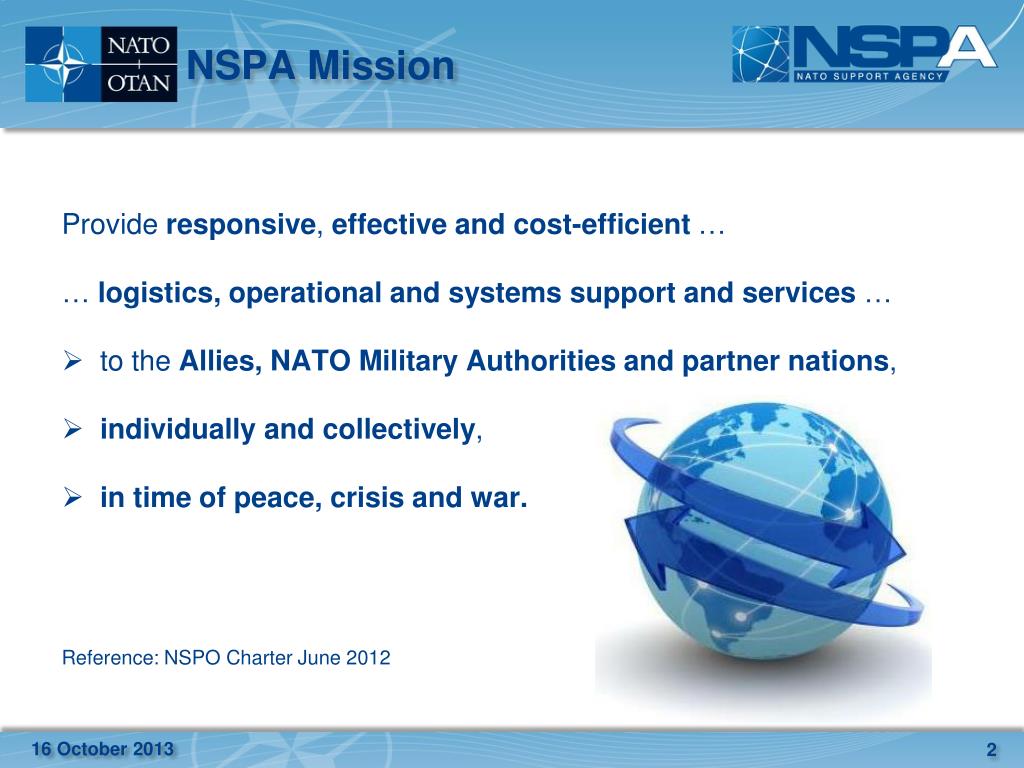 PPT - NATO Support Agency (NSPA) “ We are (Smart) Support … one year on ...
