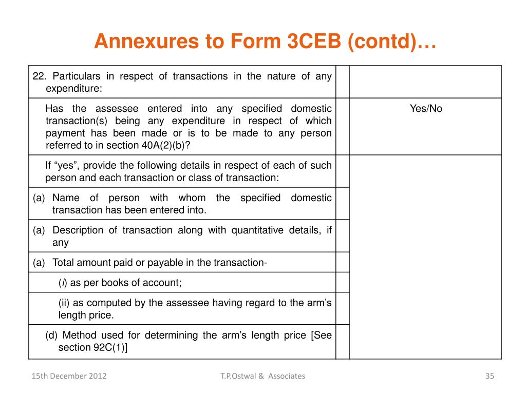 PPT - DOMESTIC TRANSFER PRICING PROVISIONS CA .T. P. OSTWAL PowerPoint ...