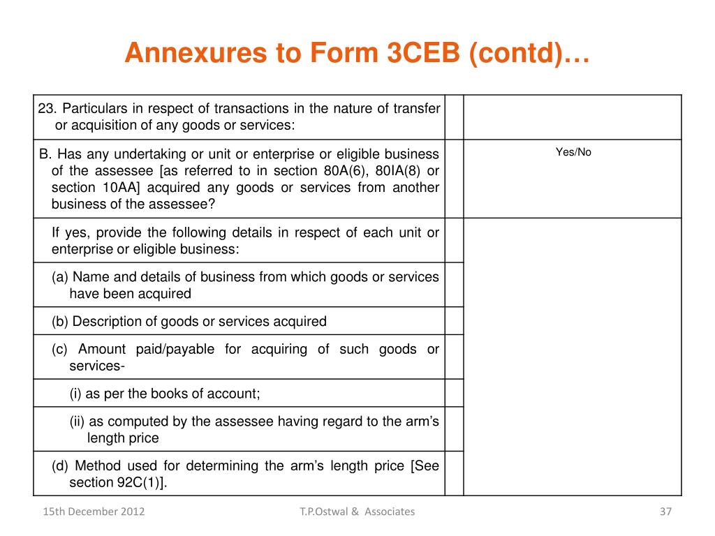 PPT - DOMESTIC TRANSFER PRICING PROVISIONS CA .T. P. OSTWAL PowerPoint ...
