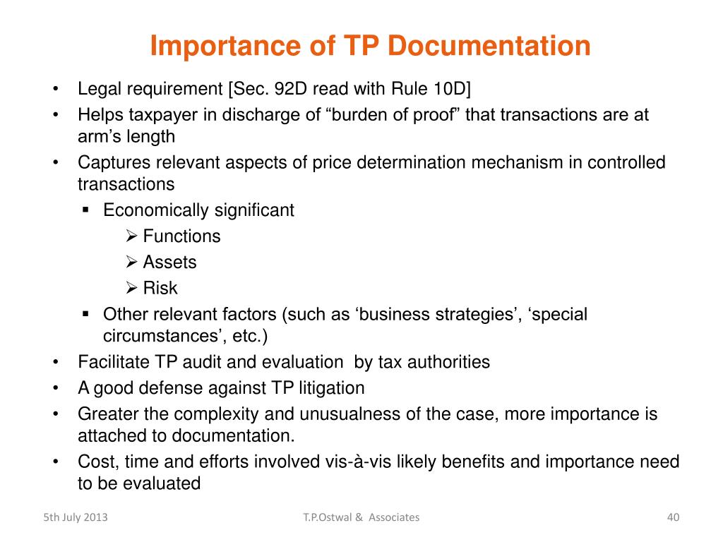PPT - DOMESTIC TRANSFER PRICING PROVISIONS CA .T. P. OSTWAL PowerPoint ...