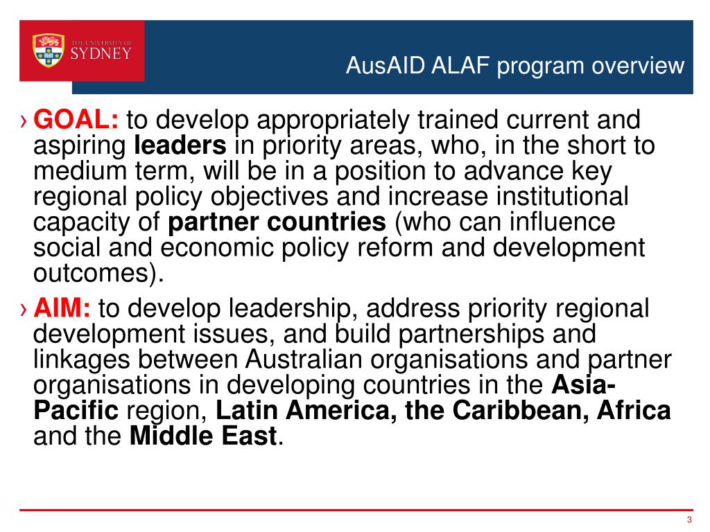 PPT - AusAID Australian Leadership Award Fellowships (ALAF) and ...