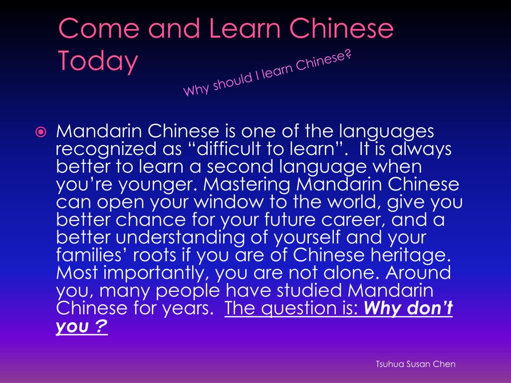 Ppt Why Should I Learn Chinese Powerpoint Presentation Free Download