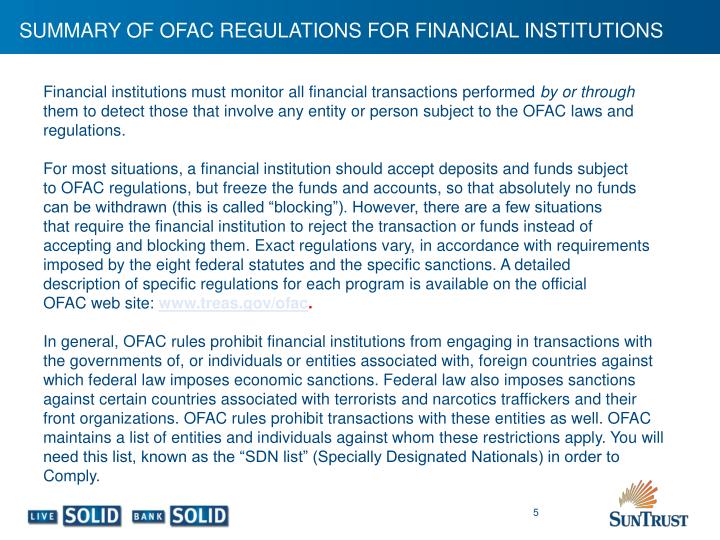 PPT - Office of Foreign Assets Control (OFAC) Identifying Specially ...