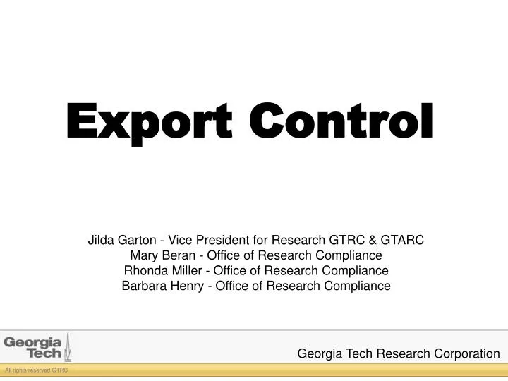 PPT - Export Control PowerPoint Presentation, free download - ID:1683891