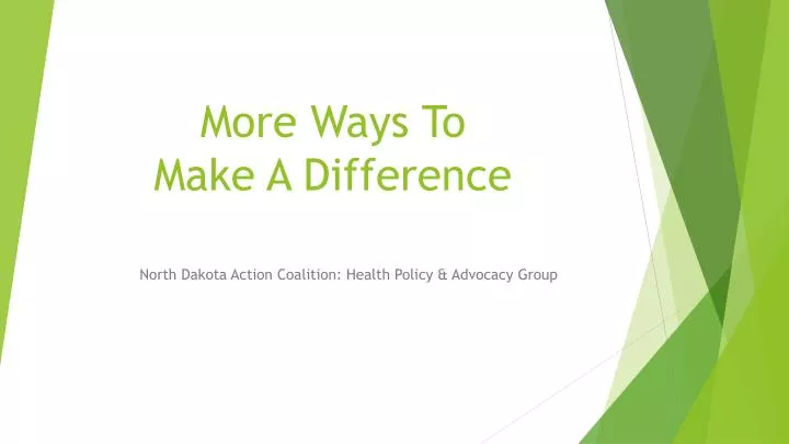PPT - More Ways To Make A Difference PowerPoint Presentation, free ...