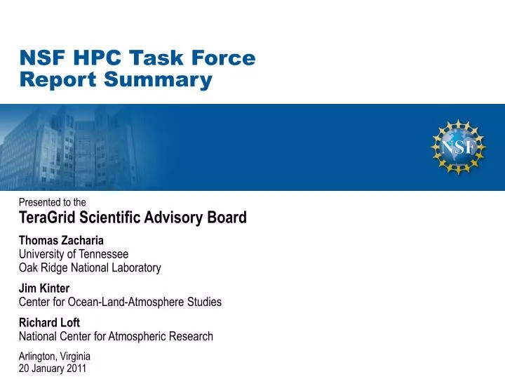 PPT - NSF HPC Task Force Report Summary PowerPoint Presentation, free ...