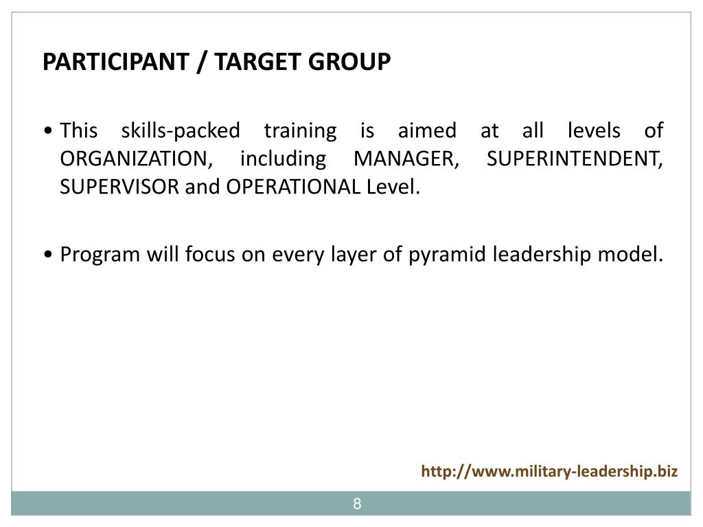 PPT - MILITARY MANAGEMENT AND LEADERSHIP ACADEMY PowerPoint ...