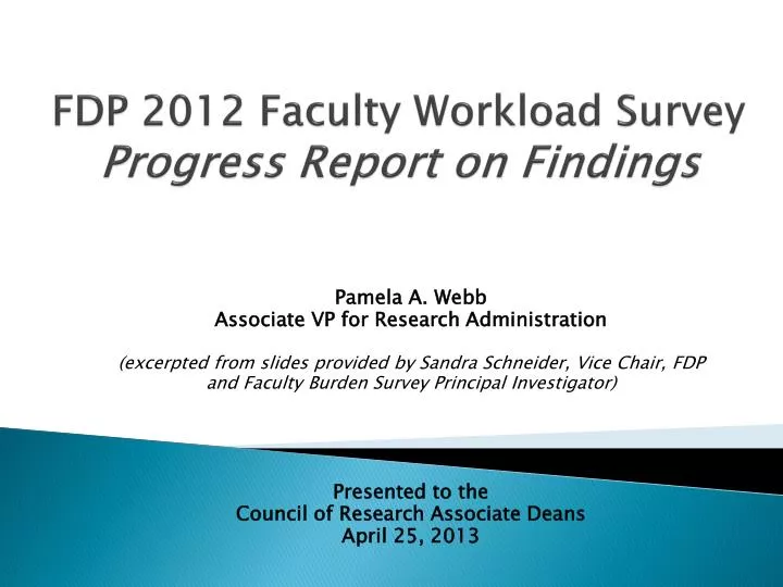 PPT - FDP 2012 Faculty Workload Survey Progress Report on Findings ...