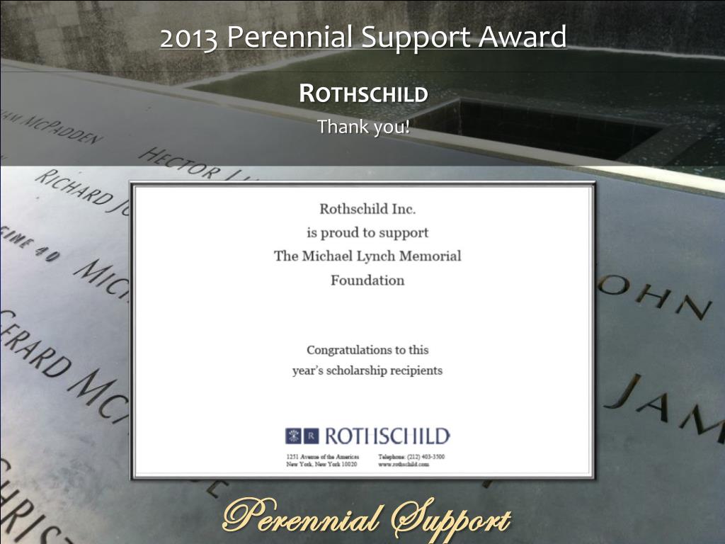 PPT - Thank you to our perennial & past supporters PowerPoint ...