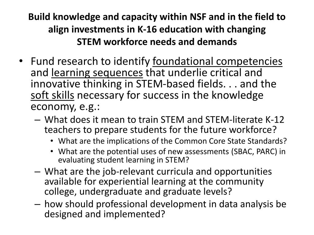 PPT - EHR STEM Workforce Development Core Future Directions for EHR’s ...