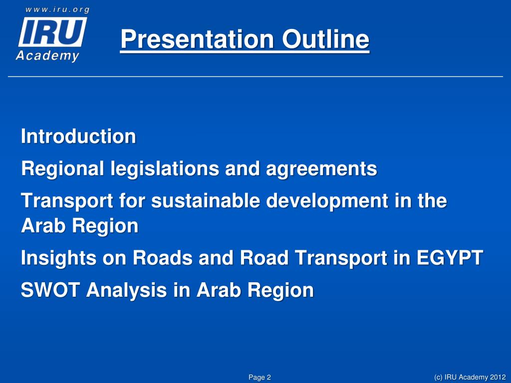 PPT - SWOT Analysis of Road Transport Sector in The Arab Region ...
