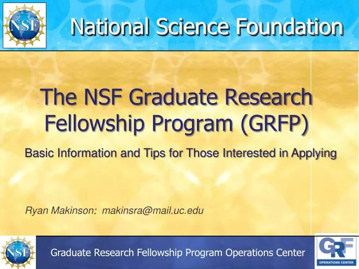 PPT - The NSF Graduate Research Fellowship Program (GRFP) PowerPoint ...