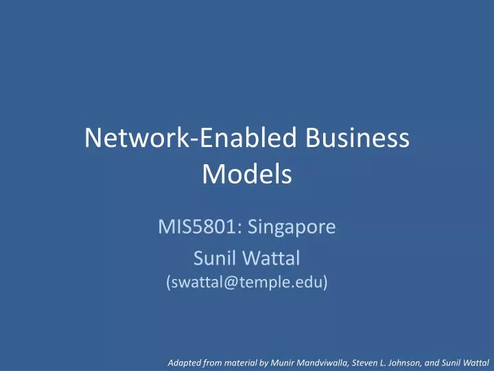 PPT - Network-Enabled Business Models PowerPoint Presentation, free ...