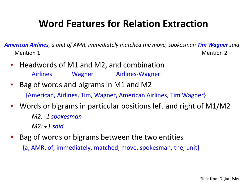 Ppt Information Extraction Lecture 7 Relation Extraction Powerpoint