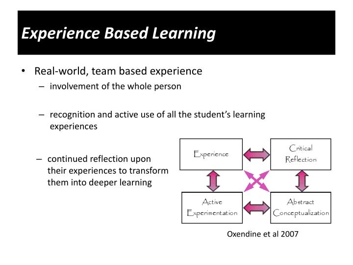 PPT - Reflections on Experienced Based Learning in a First Year ...