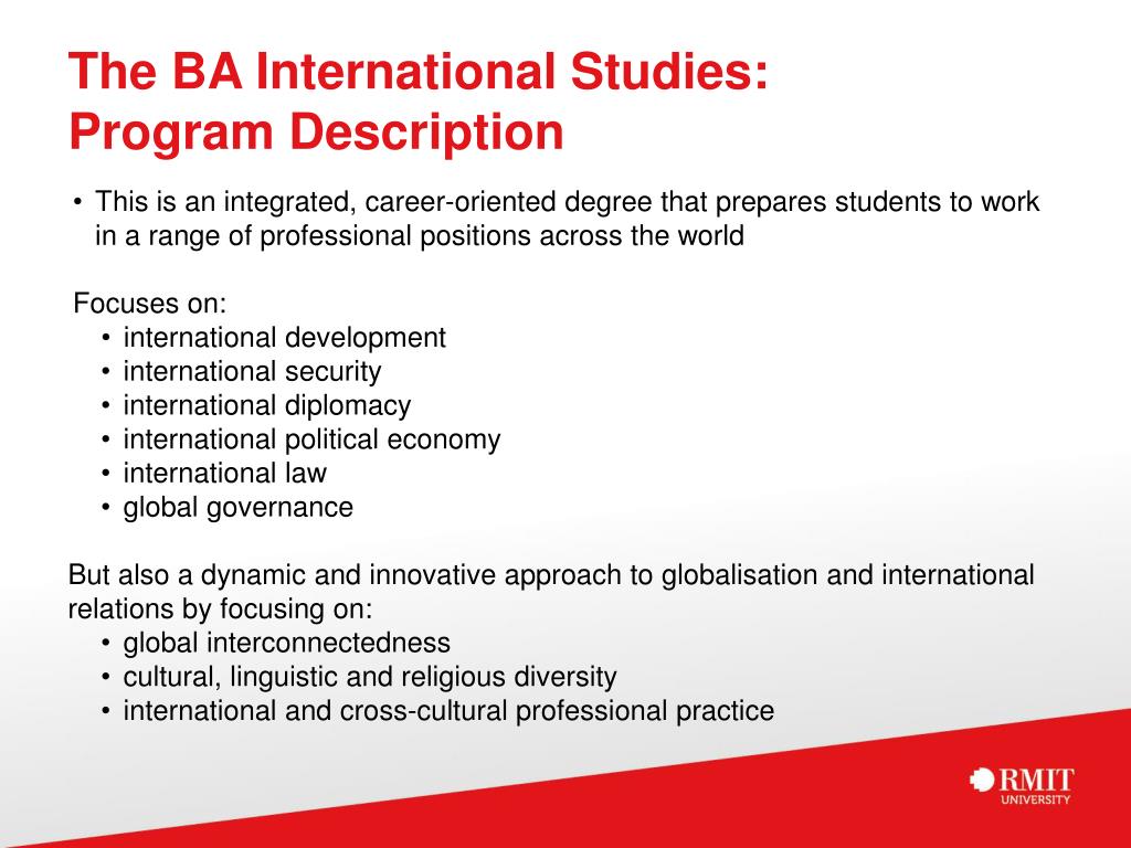 PPT - Choose your own adventure Bachelor of Arts (International Studies ...
