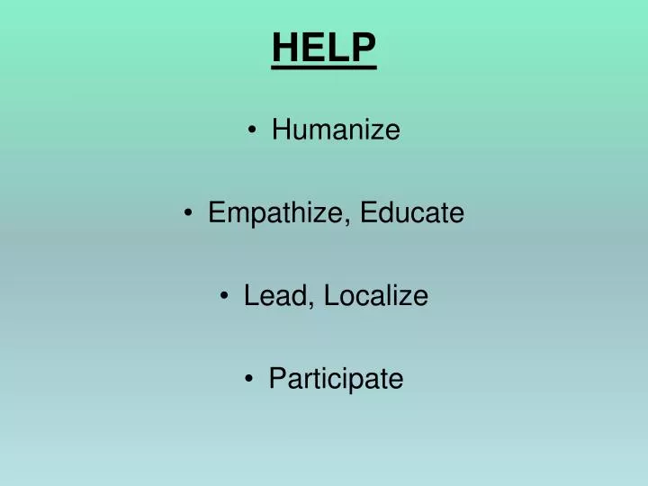 PPT - HELP PowerPoint Presentation, free download - ID:1686605