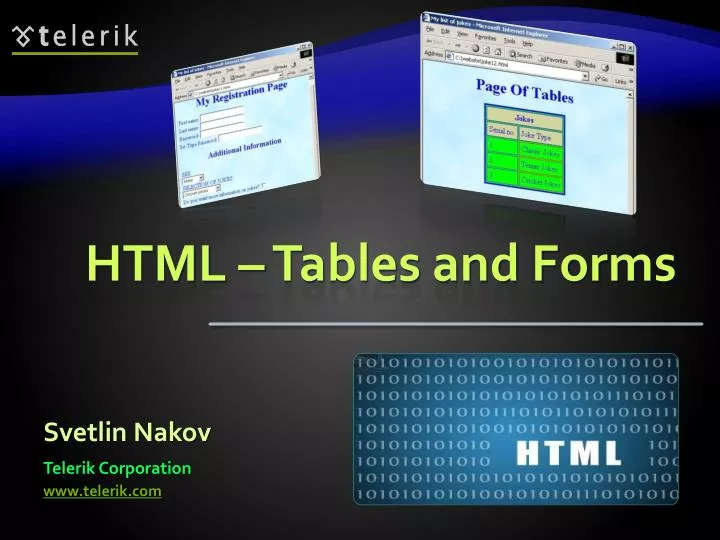 PPT - HTML – Tables and Forms PowerPoint Presentation, free download ...