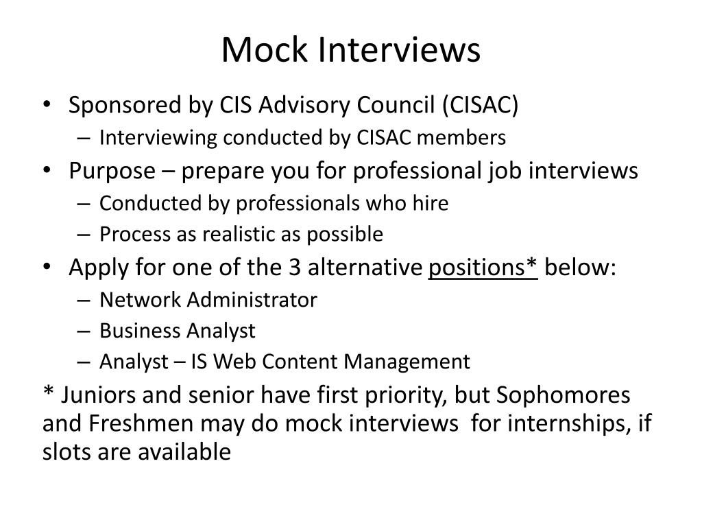 PPT - Mock Interviews PowerPoint Presentation, free download - ID:1686948 PPT - Mock Interviews PowerPoint Presentation, free download - ID:1686948