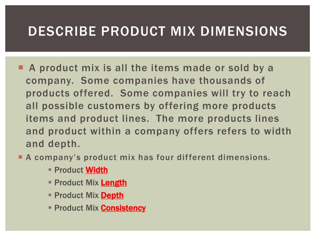 PPT - Employ product-mix strategies to meet customer expectations ...