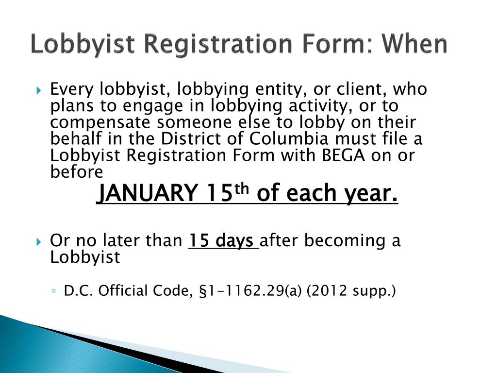 PPT - Board of Ethics and Government Accountability Lobbyist Training ...