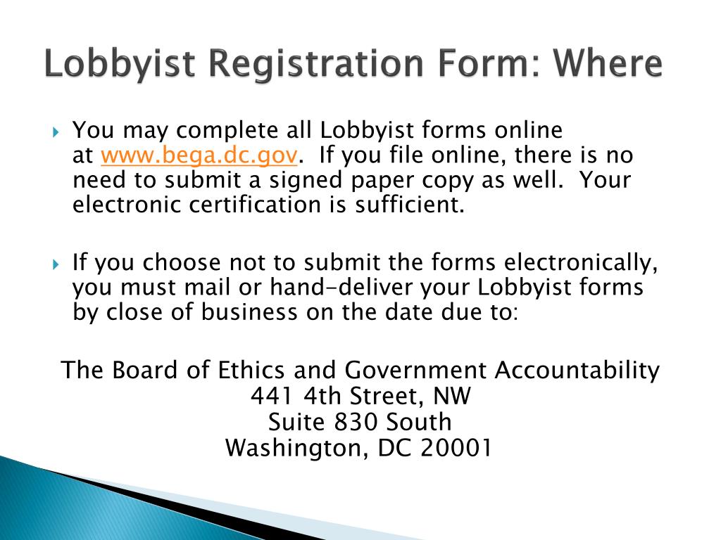 PPT - Board of Ethics and Government Accountability Lobbyist Training ...