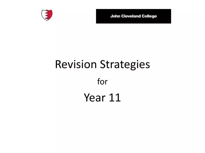 PPT - Revision Strategies PowerPoint Presentation, free download - ID ...