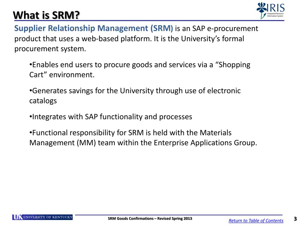 PPT - Supplier Relationship Management Goods Confirmations MM_SRM_CON ...