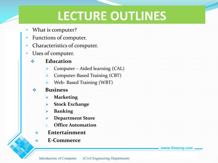 PPT - INTRODUCTION OF COMPUTER PowerPoint Presentation - ID:1687860