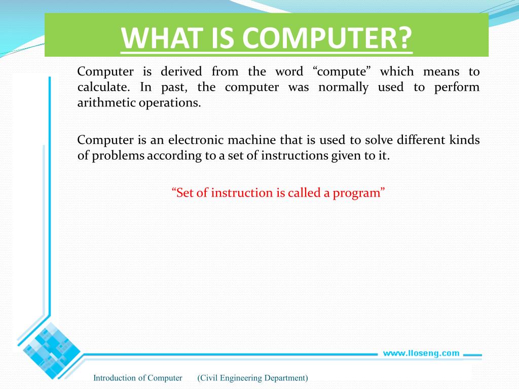 Ppt Introduction Of Computer Powerpoint Presentation Free Download