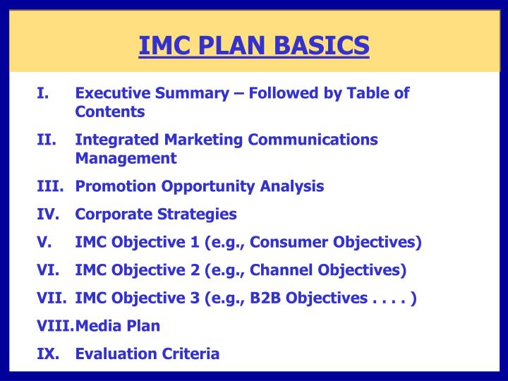 PPT - The IMC Planning Process PowerPoint Presentation - ID:1687939