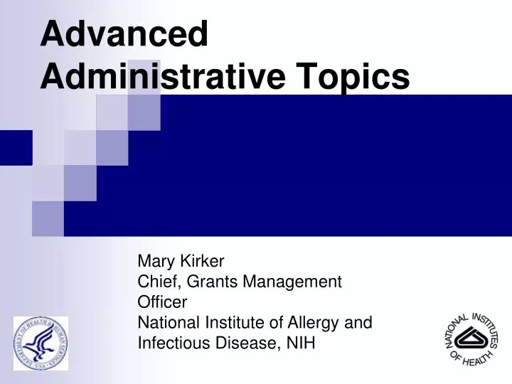 PPT - Advanced Administrative Topics PowerPoint Presentation, free ...