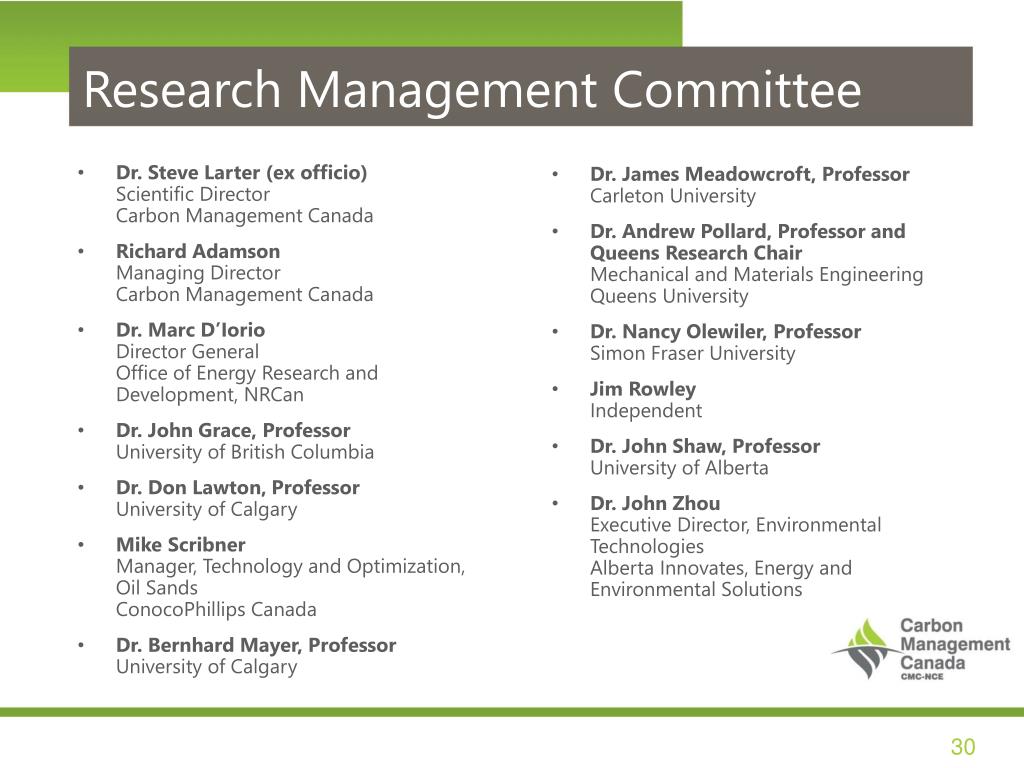 PPT - Carbon Management Canada-an update. Richard Adamson (Managing ...