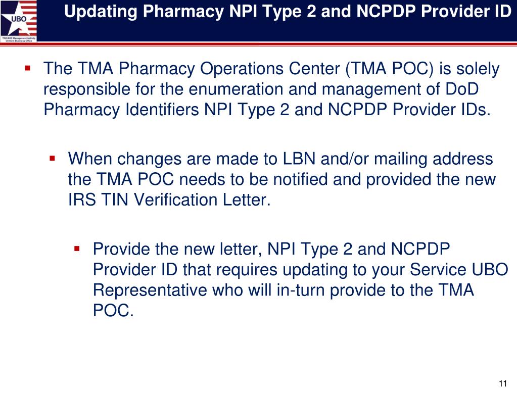 PPT - Connecting the Dots ... Federal Tax ID to NPI Type 2 and Pharmacy ...