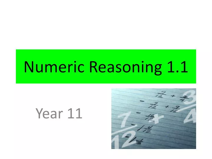 PPT - Numeric Reasoning 1.1 PowerPoint Presentation, free download - ID ...