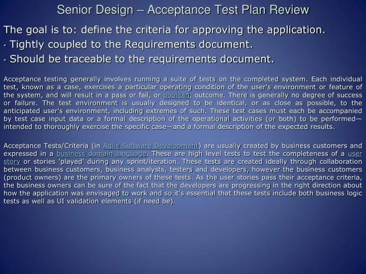 PPT - Senior Design – Acceptance Test Plan Review PowerPoint ...