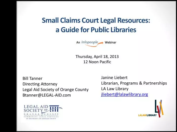 PPT - Small Claims Court Legal Resources: a Guide for Public Libraries ...
