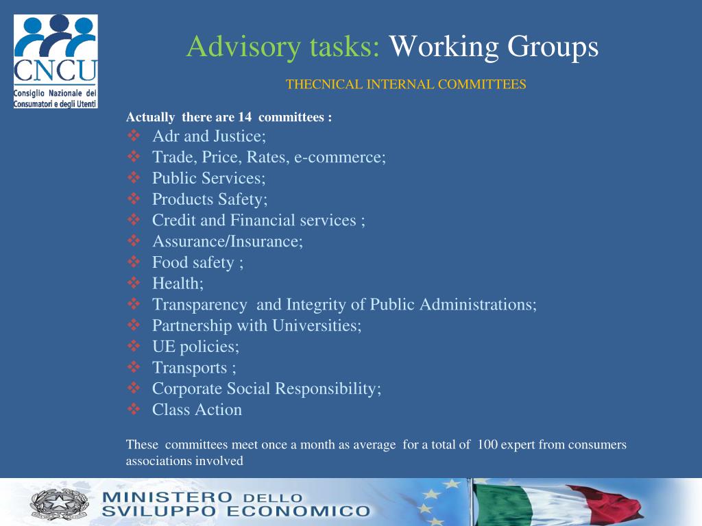 PPT - CONSUMERS PROTECTION In ITALY National Council for Consumers and ...