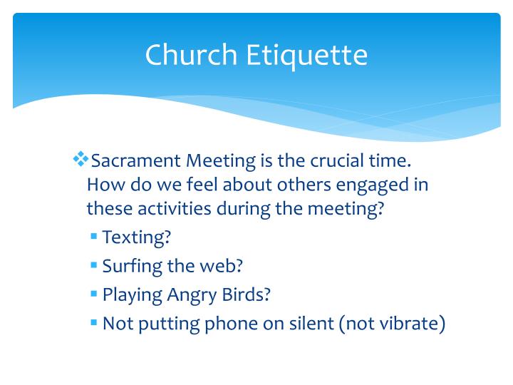 PPT - Church Etiquette PowerPoint Presentation - ID:1690144