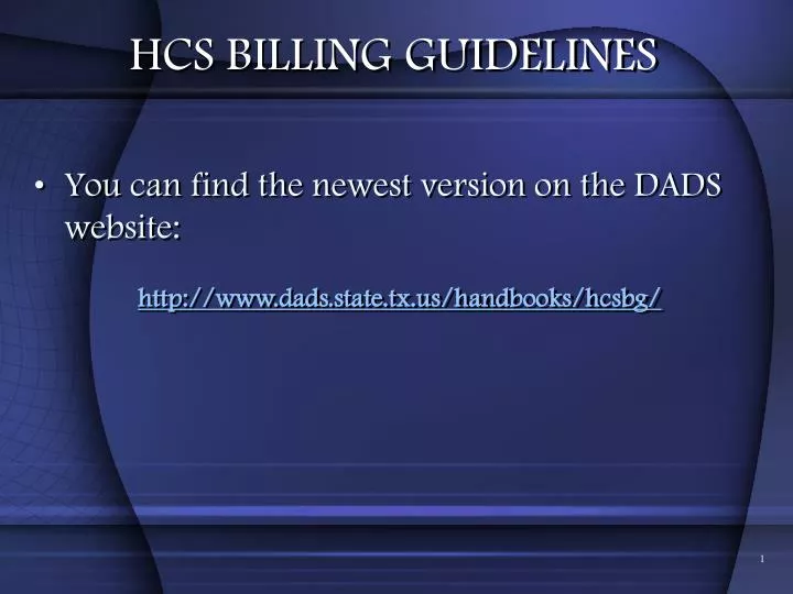 PPT - HCS BILLING GUIDELINES PowerPoint Presentation, free download ...