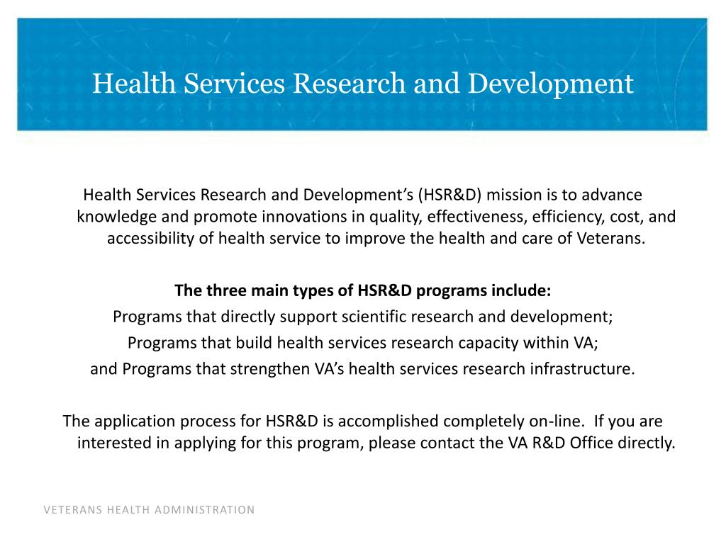 PPT - Veterans Health Administration Research Opportunities PowerPoint ...