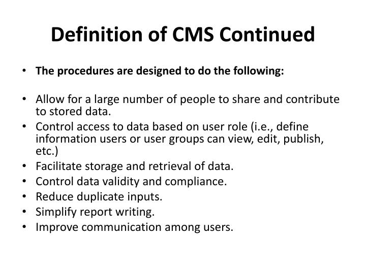 PPT - CONTENT MANAGEMENT SYSTEM (CMS) PowerPoint Presentation - ID:1690658